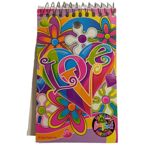 Lisa Frank | Accessories | Lisa Frank 9s Love Floral Pattern Spiral ...